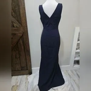 Eliza J | Dresses | Eliza J Ruffle Front Gown Nwot Size 6navy Blue ...
